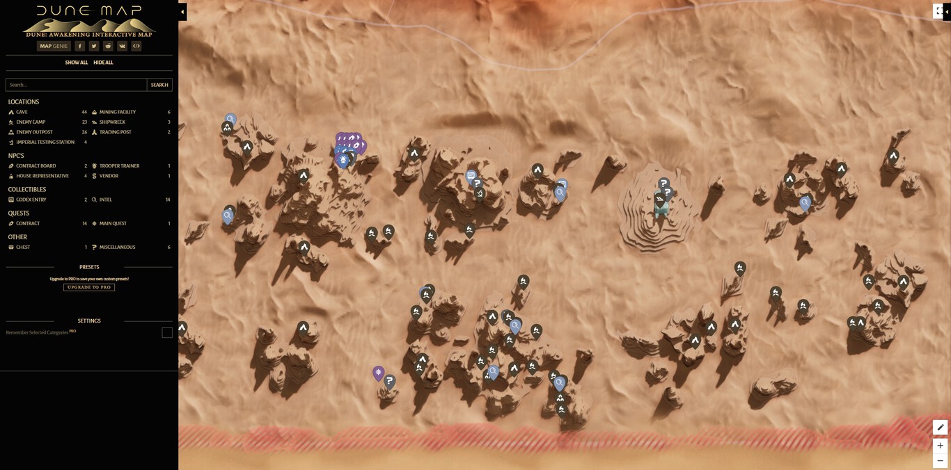 Mapa interactivo de Dune: Awakening para que no te pierdas en los desiertos del survival MMO de ...