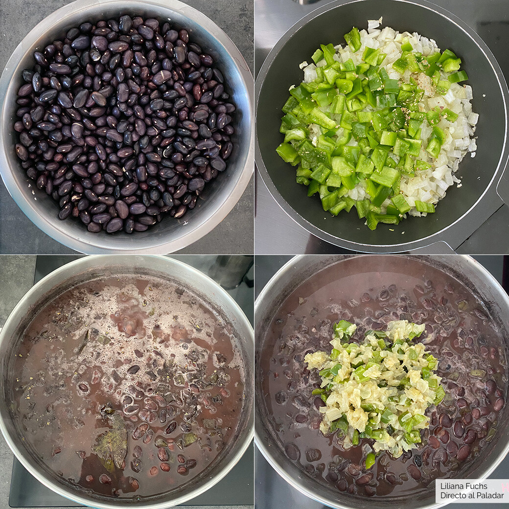 Alubias o frijoles a la cubana. Receta de cocina fácil, sencilla y ...
