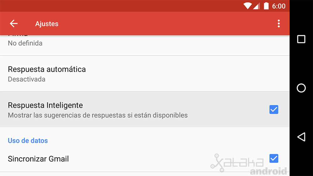 Cómo desactivar las respuestas inteligentes de Gmail en Android