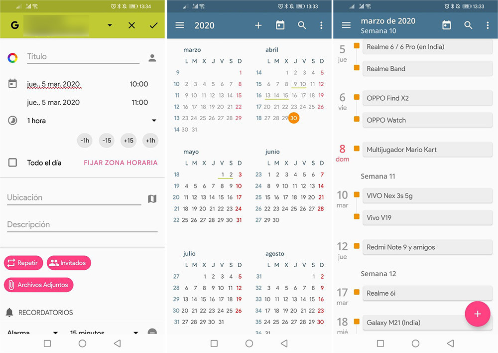 Las mejores aplicaciones de calendario para Android: comparativa a fondo