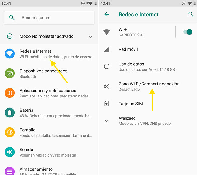 Cómo ver y cambiar la contraseña de la Zona Wi-Fi de un móvil Android