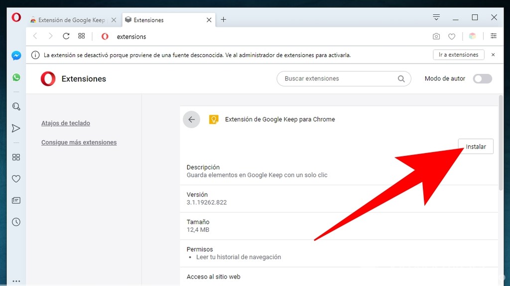 Cómo instalar las extensiones de Chrome en Opera