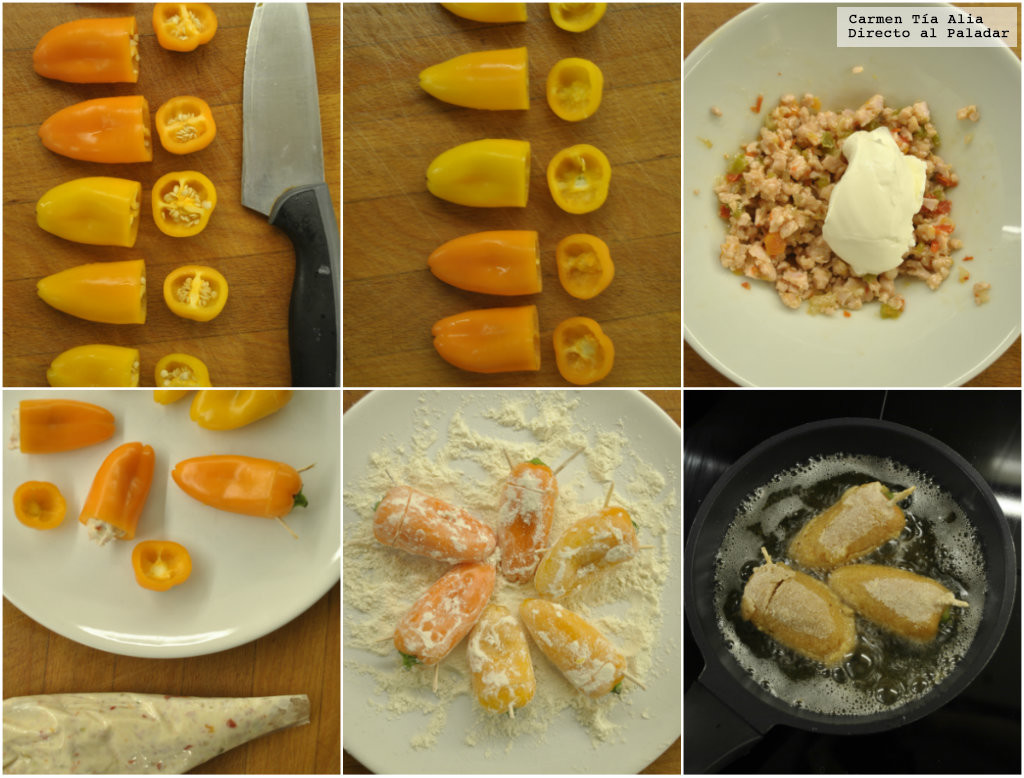 Pimientos baby rellenos de boloñesa. Receta de cocina fácil, sencilla y ...