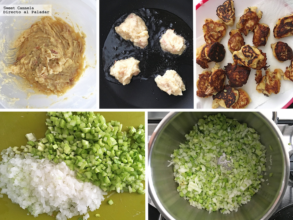 Sopa de apio con bolitas de papa
