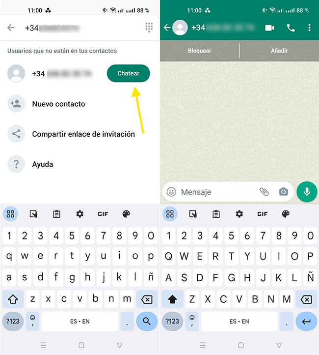 Cómo enviar mensajes de WhatsApp sin guardar el contacto y desde la propia aplicación, sin trucos