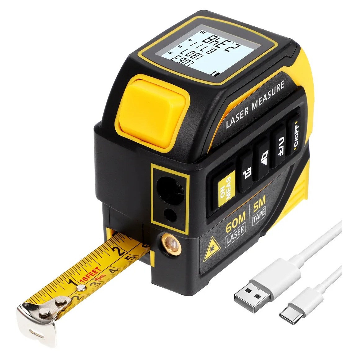 Esta cinta metrica es tan completa que hasta viene con un laser ...