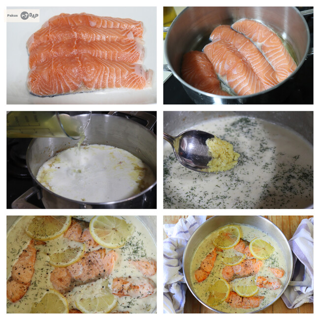 Receta de salmón en salsa de limón, el pescado con salsa cremosa hecho ...