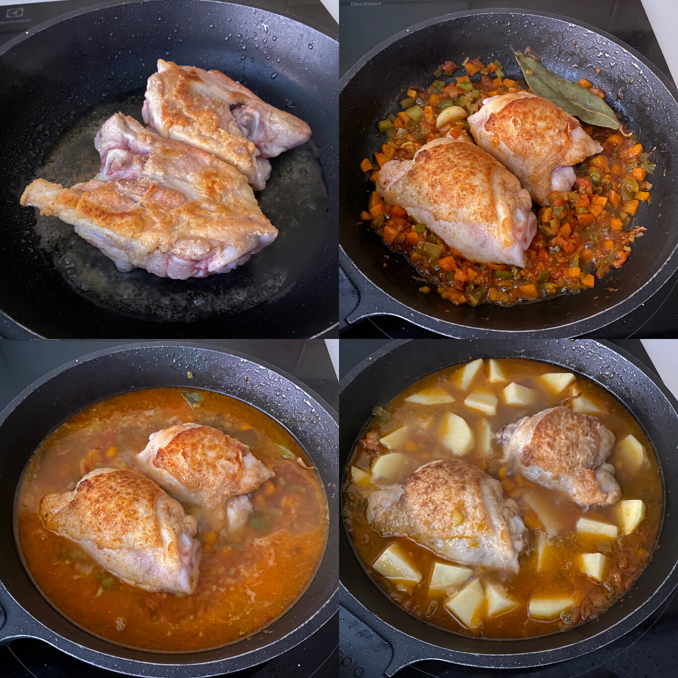 Estofado de pollo, receta de cocina fácil, sencilla y deliciosa