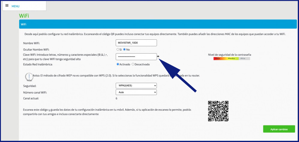 Cómo cambiar la contraseña del WiFi en el router de O2