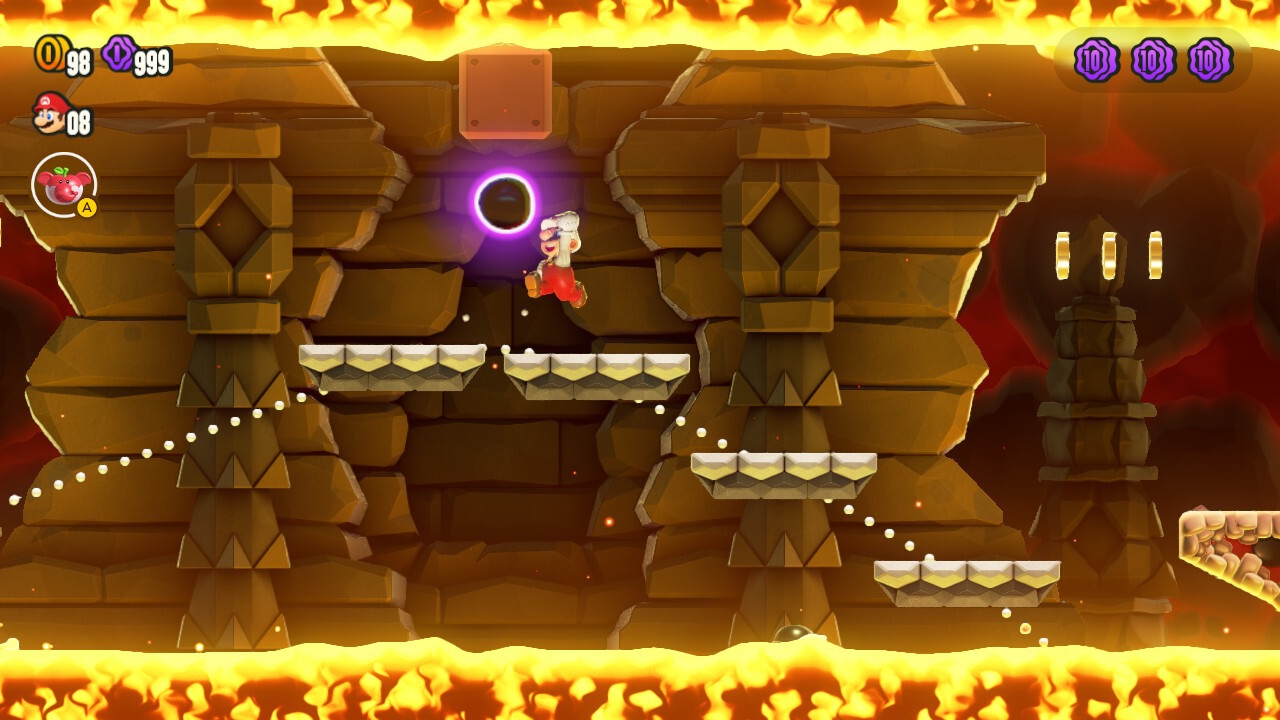 Plataformas sobre el río de lava al 100% en Super Mario Bros. Wonder ...