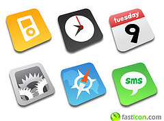 Iconos de FastIcon al estilo iPhone