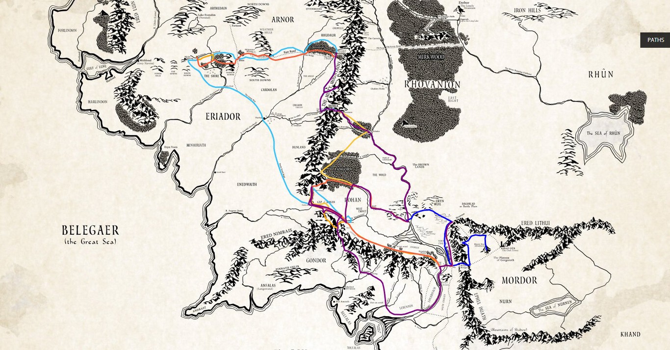 Todos los eventos de 'El Señor de los Anillos', a través de un mapa ...