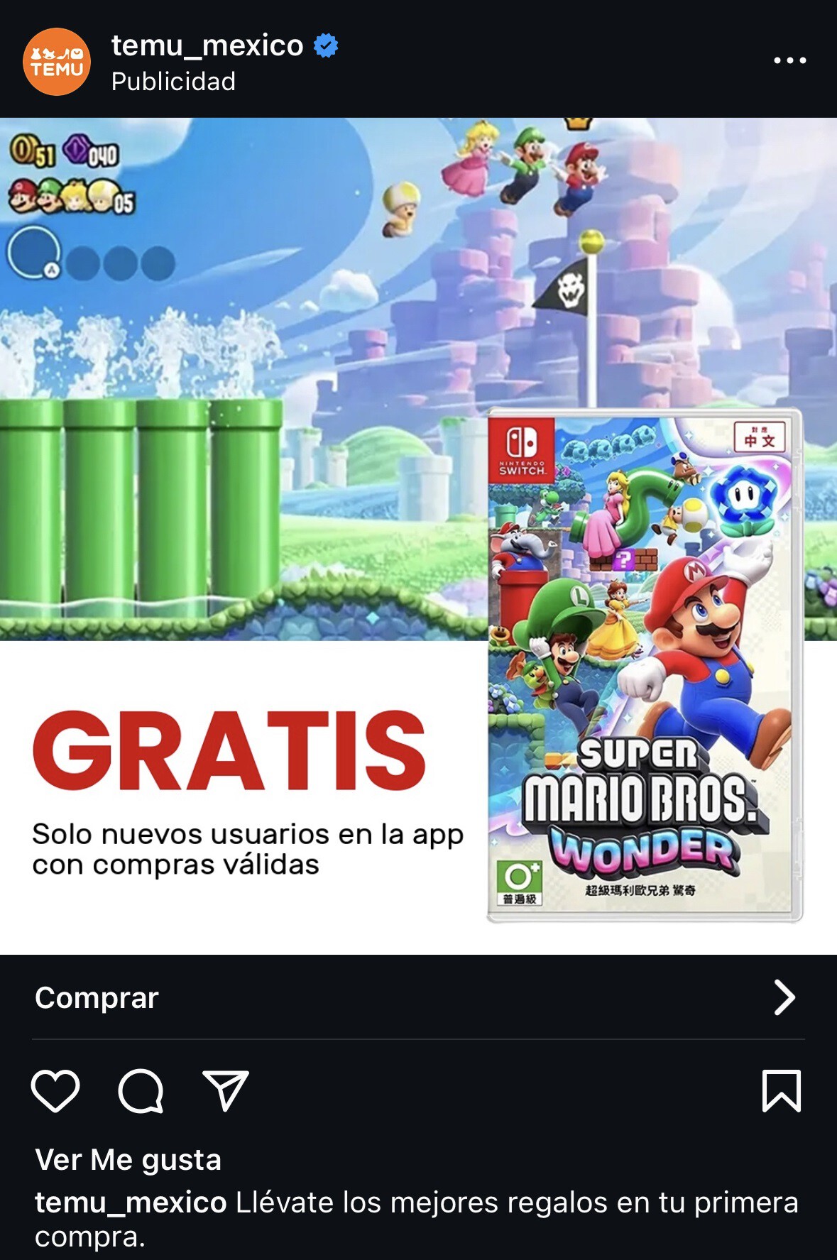 Temu te "regala" Super Mario Bros. Wonder, pero antes de aprovechar la ...