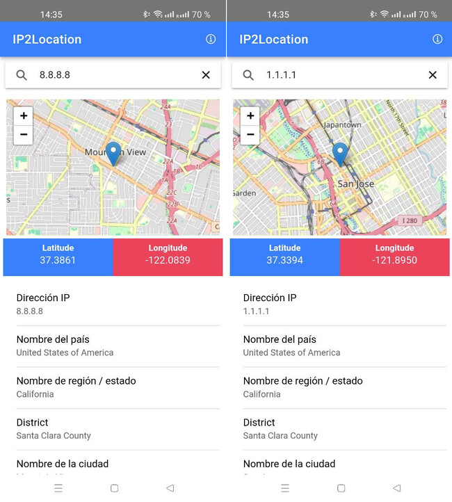 Cómo saber la localización de una dirección IP desde el móvil