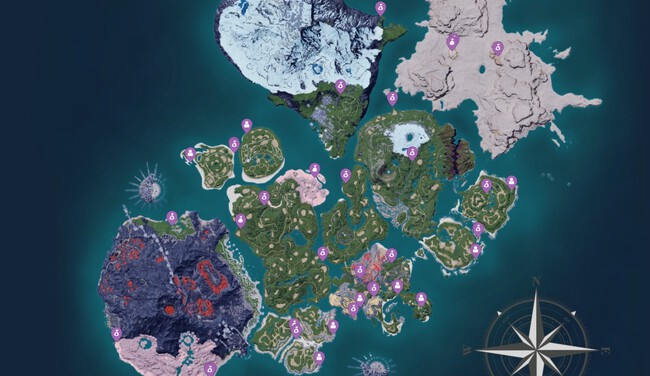 Mapa interactivo de Palworld, ubicación de todas las torres, biomas ...