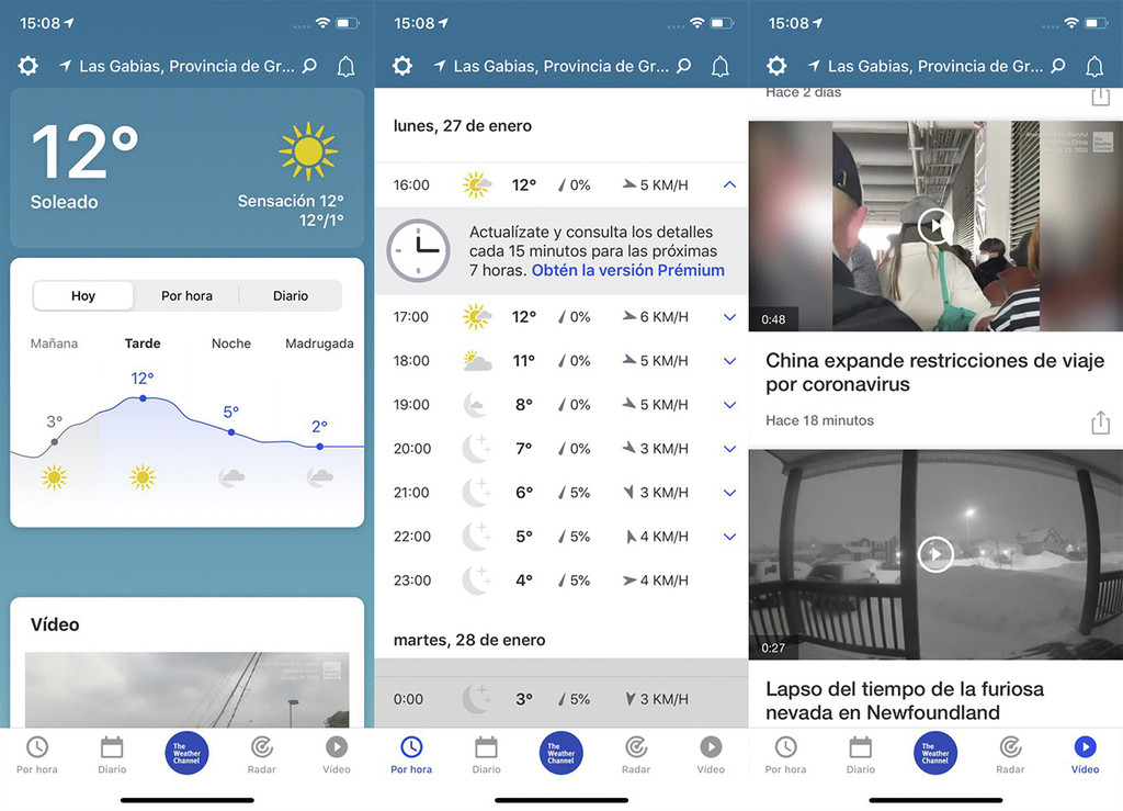 Las mejores aplicaciones para consultar el tiempo desde el móvil iOS y ...