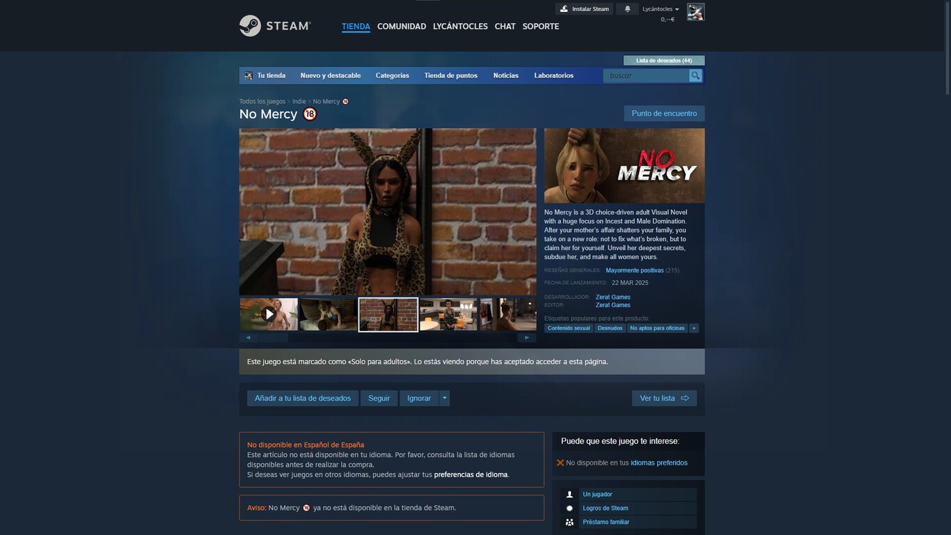 Steam retira un juego que contenía violencia sexual explícita contra la mujer tras un tsunami de ...