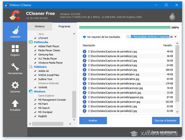CCleaner: cómo limpiar carpetas específicas