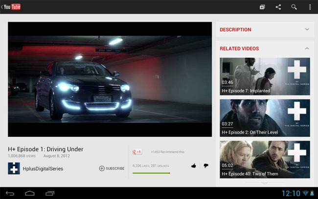 YouTube para Android estrena nueva interfaz para tablets de 10 pulgadas