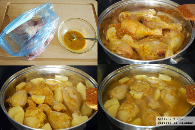 Muslitos de pollo al azafrán. Receta de cocina fácil, sencilla y deliciosa