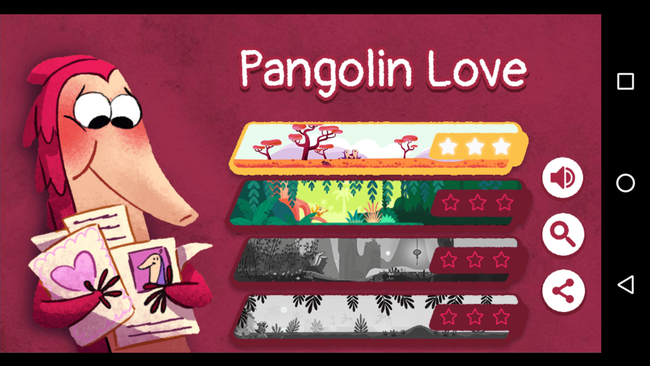 Doodle: Google celebra el San Valentín el divertido juego "Pangolin Love"