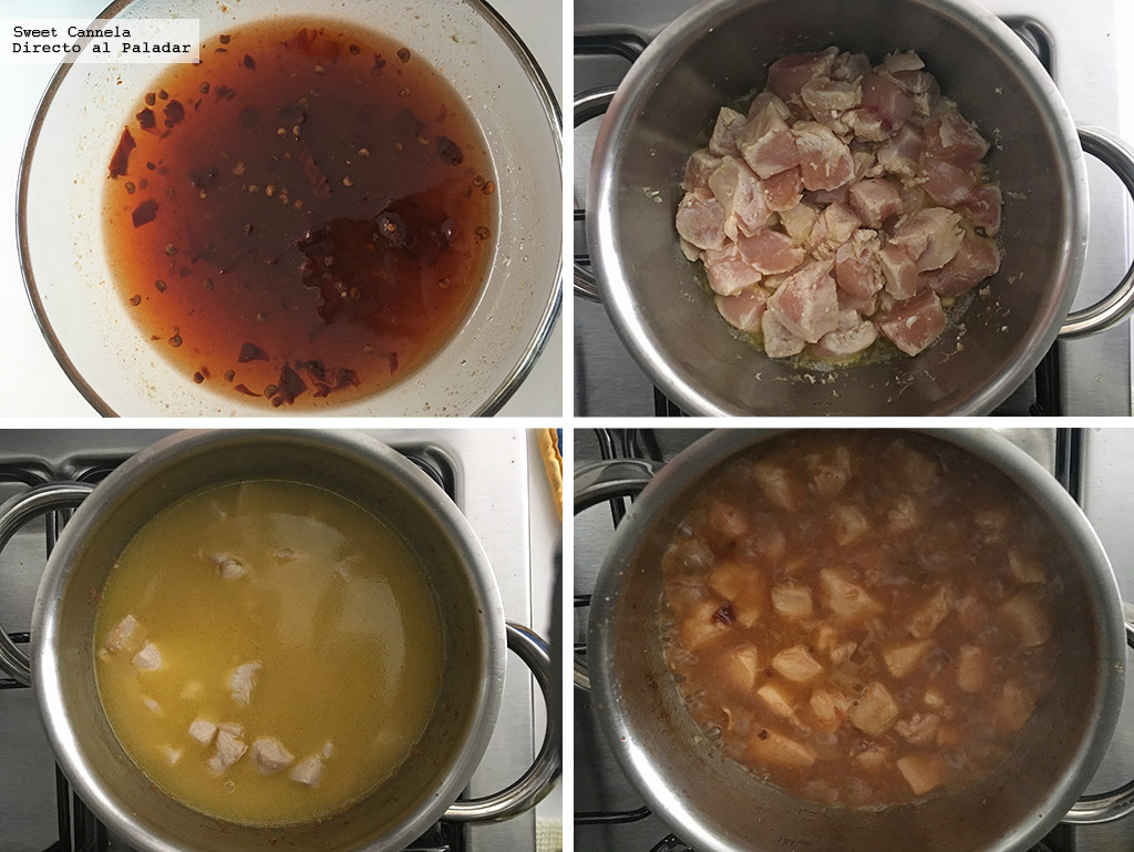 Pollo con chabacano, tamarindo y chipotle