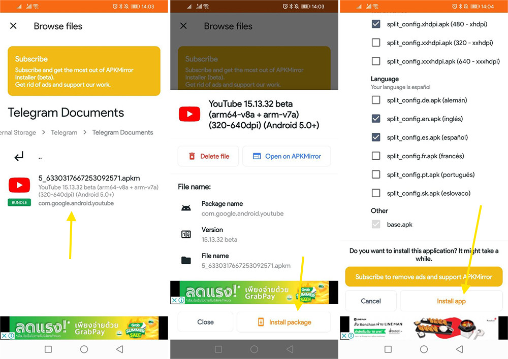 Cómo instalar 'App Bundles' de Android en formato APKM con APKMirror Installer