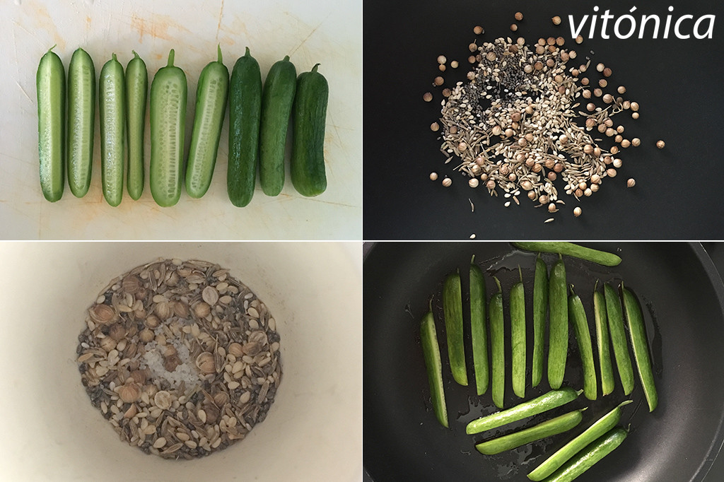 Pepino baby a la plancha con semillas. Receta saludable fácil, sencilla ...