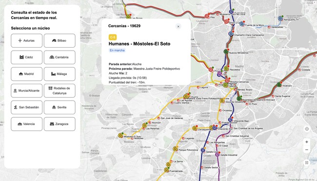 Renfe ha lanzado un mapa en tiempo real para saber dónde están sus ...