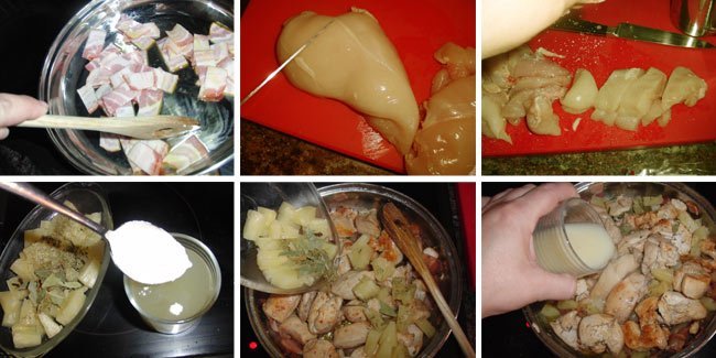Pechugas tropicales de pollo. Receta