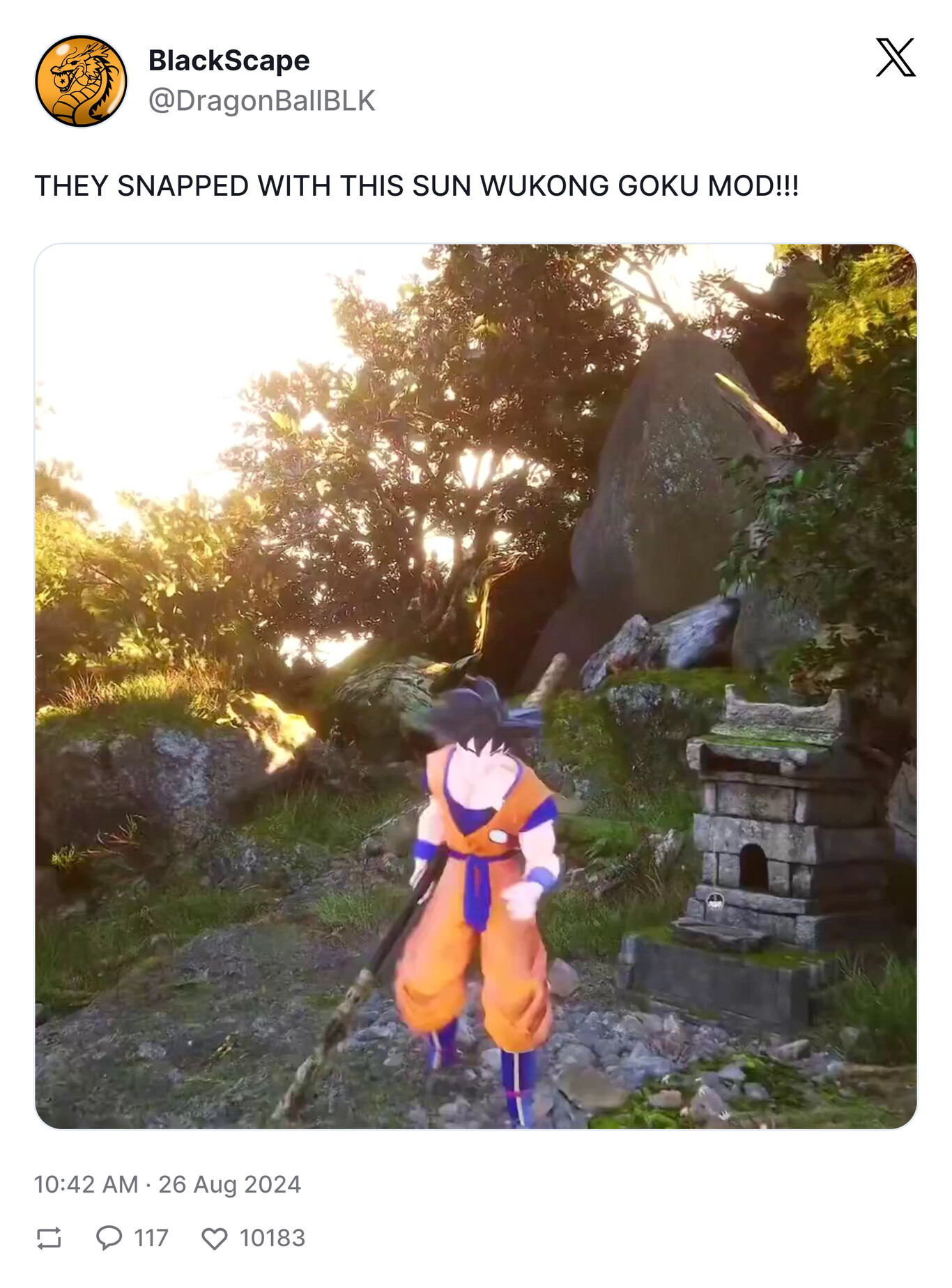 Con este mod de Goku puedes convertir a Black Myth Wukong en el juego ...