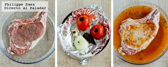 Chuletas de cerdo en salsa de chile chipotle. Receta fácil