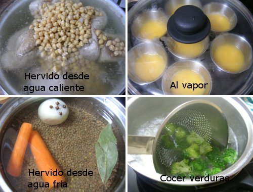 Cómo cocer o hervir alimentos. Técnicas de cocina