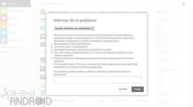 Cómo devolver una compra en Google Play Store
