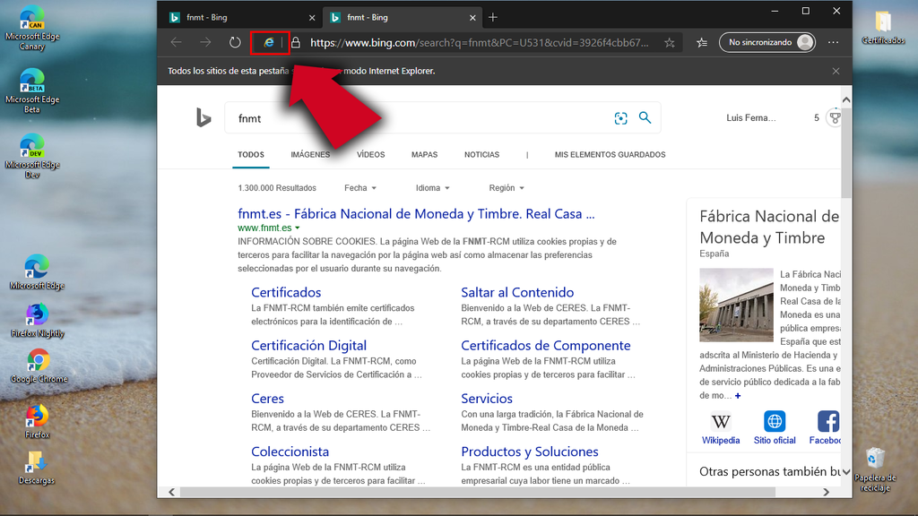 El modo compatible con Internet Explorer en el nuevo Edge también está ...