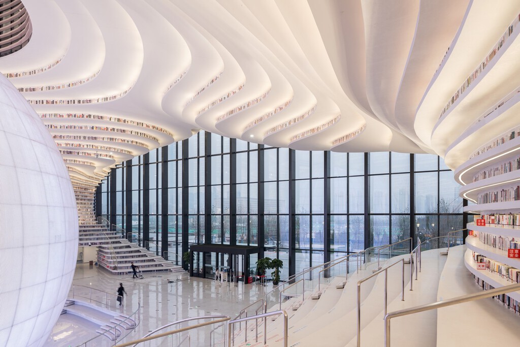 Así es "el ojo de Binhai", la fascinante biblioteca china que parece ...