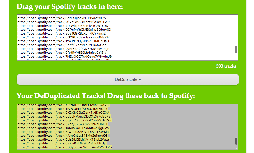 Spotify DeDuplicator elimina las canciones duplicadas de tus listas de Spotify en dos clics