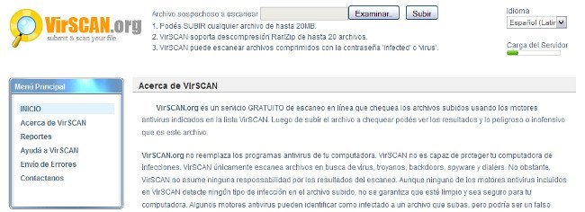 Comparativa de detección de virus on-line con virus real