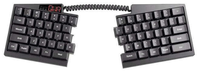 Este extraño teclado mecánico partido, programable y hecho con madera ...