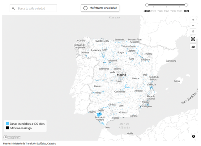 El mapa interactivo que te dice si tu casa o calle está en una zona ...