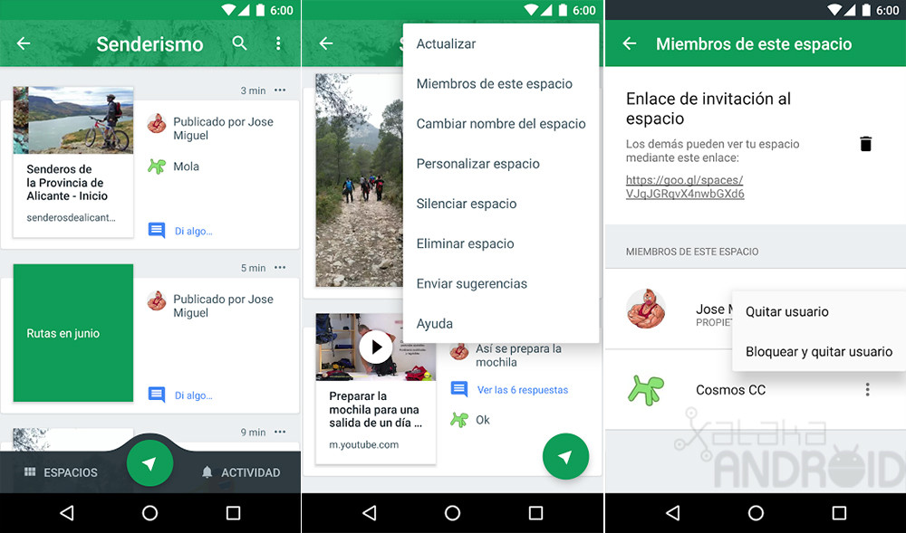 Google Spaces para Android, toda la información