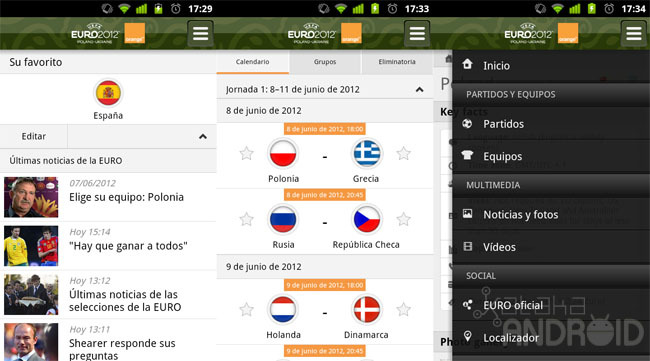 Sigue la Eurocopa 2012 desde la aplicación oficial para Android