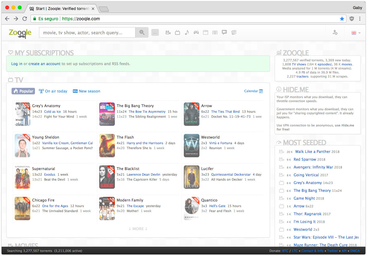Descargar torrents, en Zooqle tiene más de tres millones disponibles