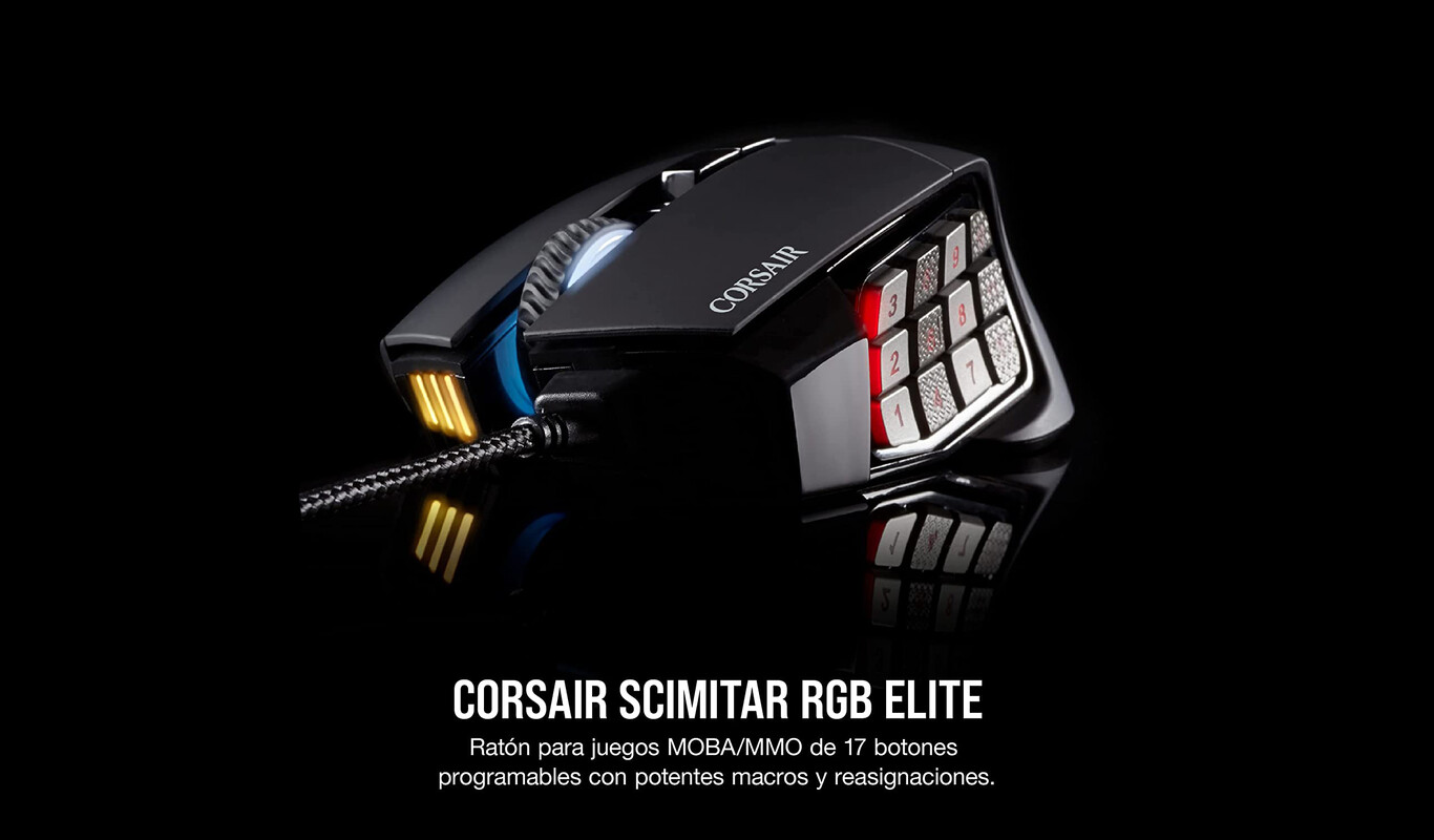 7 botones programables en este ratón gaming de Corsair en oferta con ...