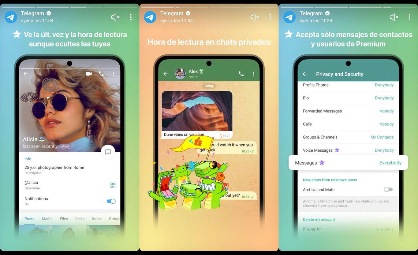 Telegram da superpoderes a sus suscriptores: pueden ver la hora de ...
