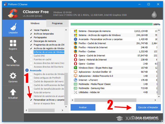CCleaner: cómo limpiar carpetas específicas