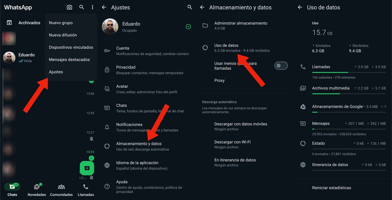 Cómo saber cuántos mensajes has enviado y recibido en WhatsApp, y ...