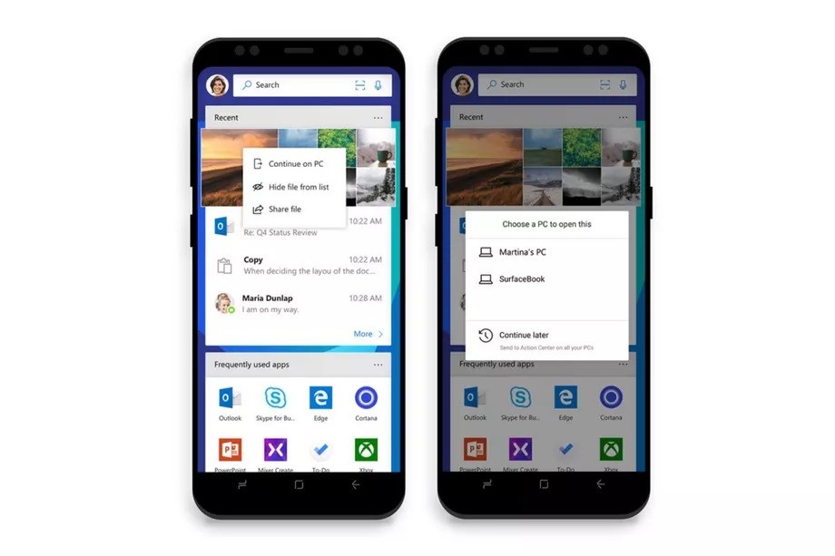 Microsoft Launcher une Windows 10 con Android