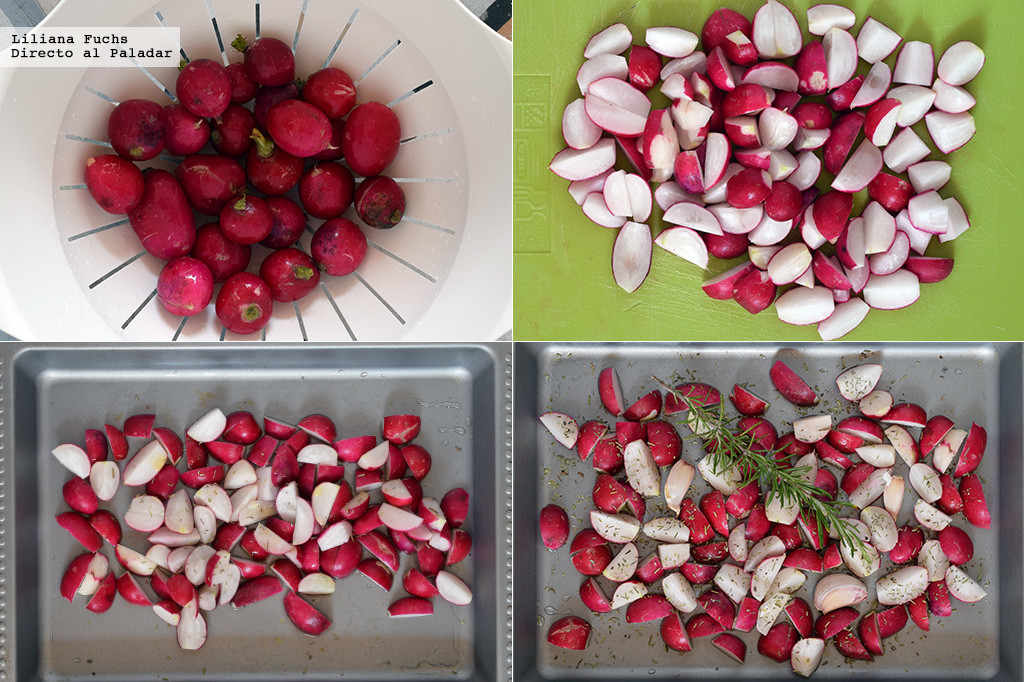 Rábanos asados al romero. Receta de cocina fácil, sencilla y deliciosa
