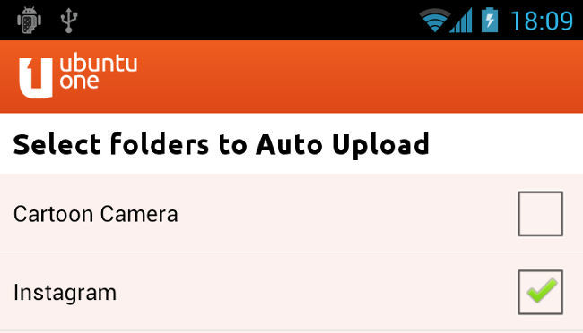 Ubuntu One Files para Android con soporte para Instagram